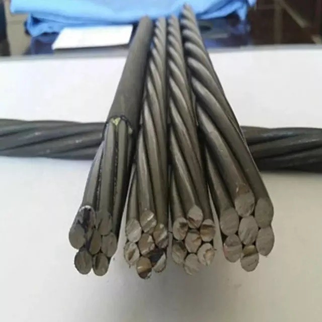 1x7 15.2mm 0.5 'PE Coated Steel PC Strand Dengan Grease Unbonded 0.6 ...