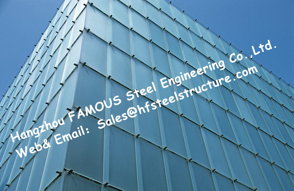 Double Silver Low-E Coating Film Glazed Stick-built System Glass Façade ...
