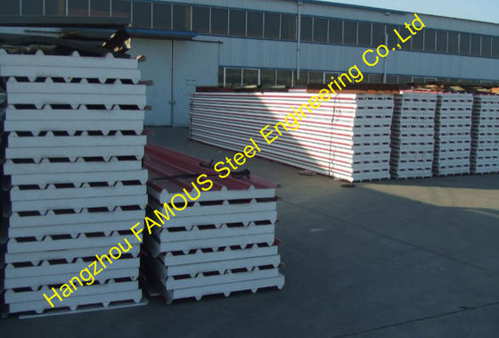 Panel Sandwich EPS Fireproof Untuk Dinding Bangunan Baja, Cladding Atap